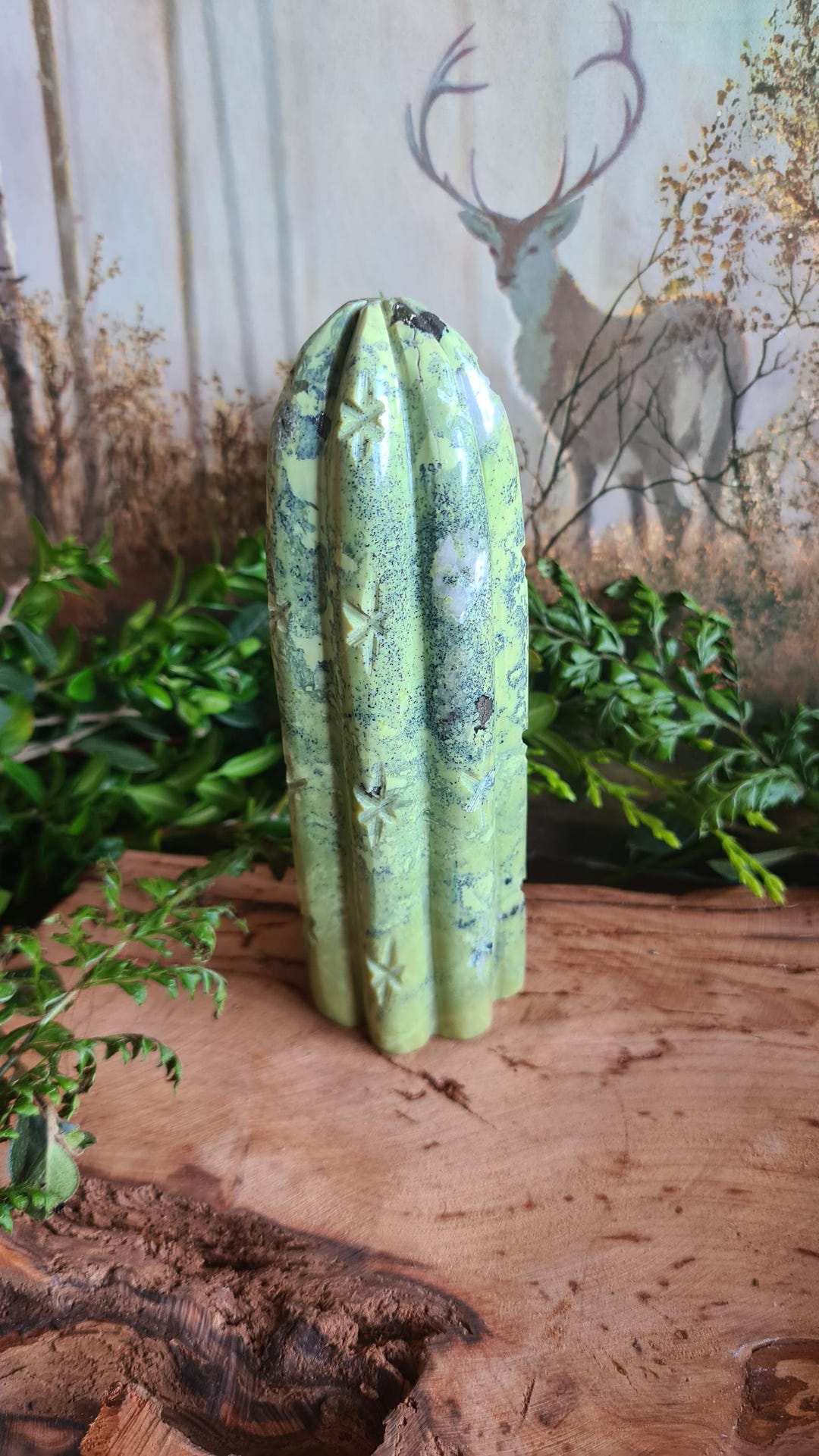 Serpentine Stone San Pedro Wachuma Cactus Carving Huachuma Andean ...