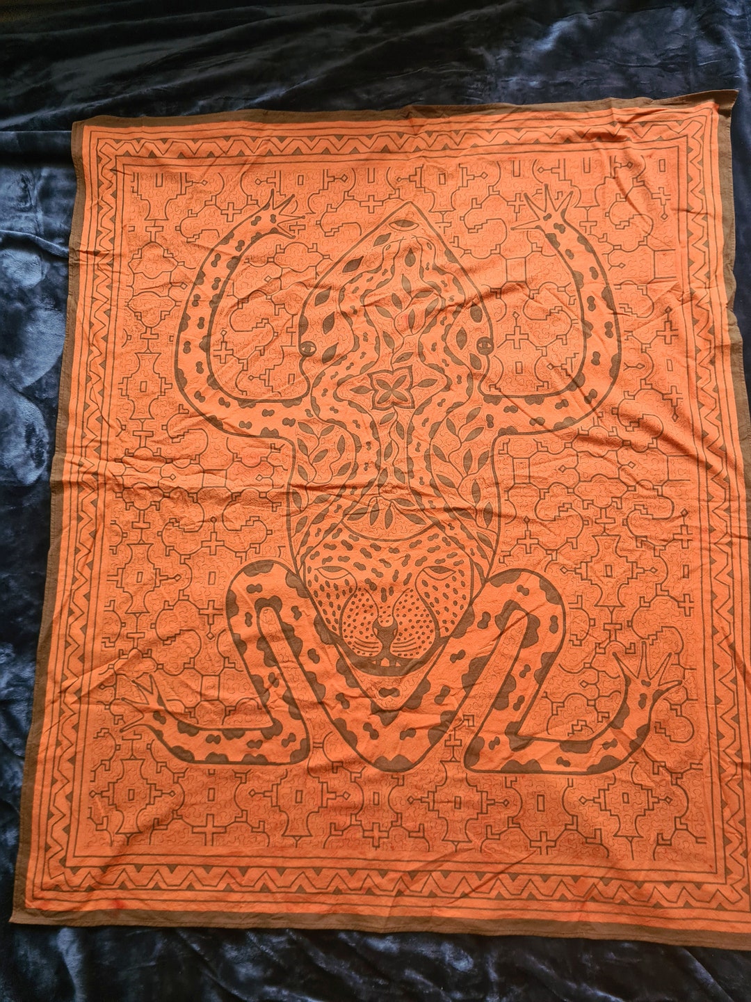 Large Traditional Shipibo Handpainted Altar Cloth Ceremonial Shamanic ...