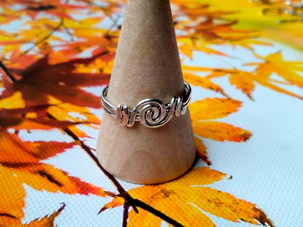 Sterling Silver Swirl Ring Friendship Ring Stack-able - Etsy