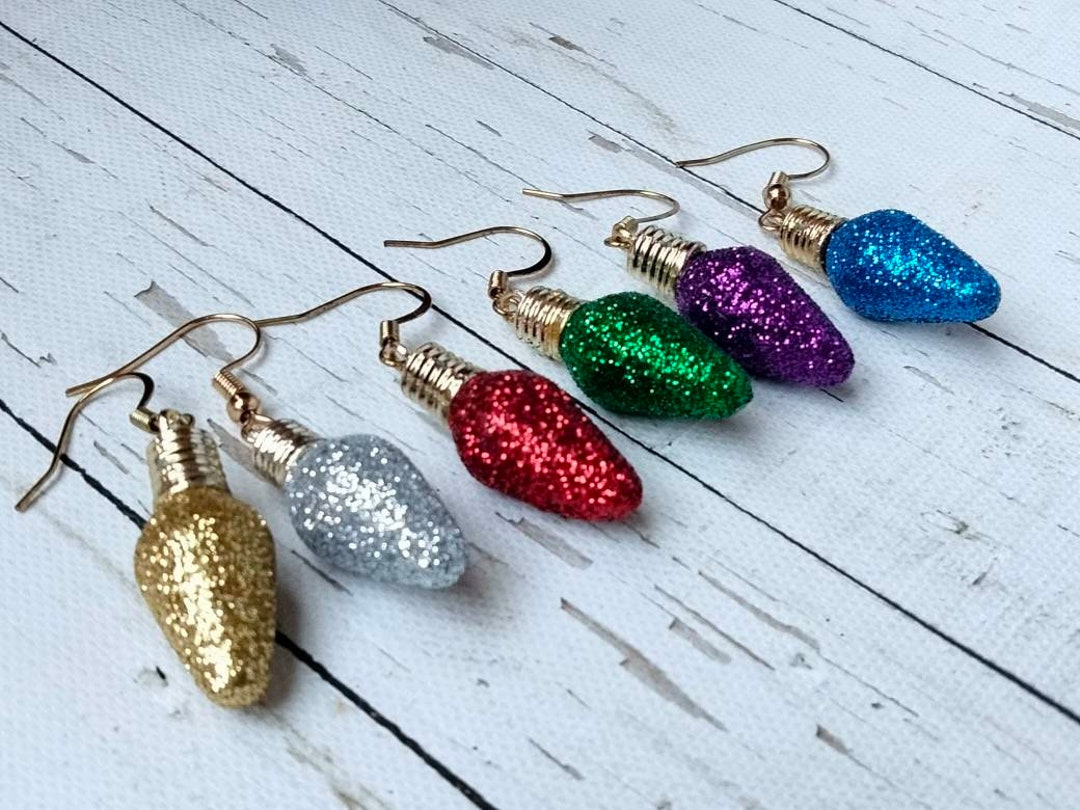 Cute Christmas Earrings, Christmas Light Earrings, Lightbulb Earrings ...