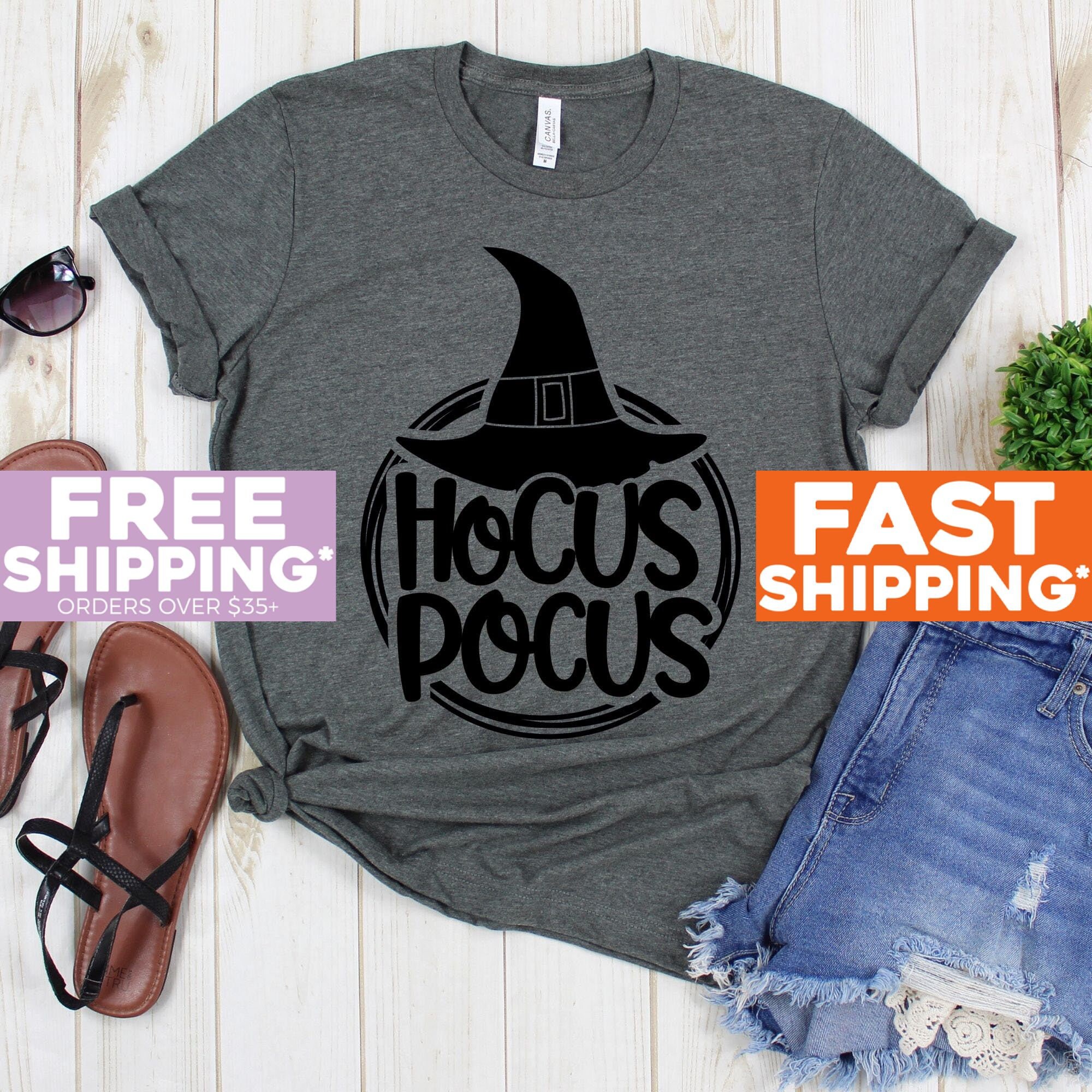 Halloween Shirts Hocus Pocus Hat Circle Witch Tshirt - Etsy
