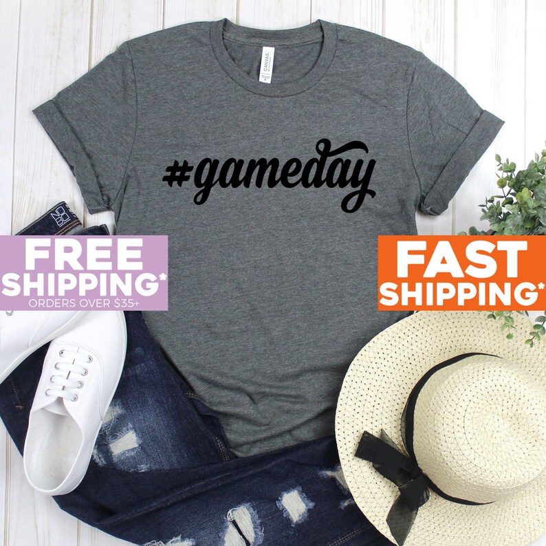 Football Shirt Hashtag Gameday Cursive Letter Football - Etsy