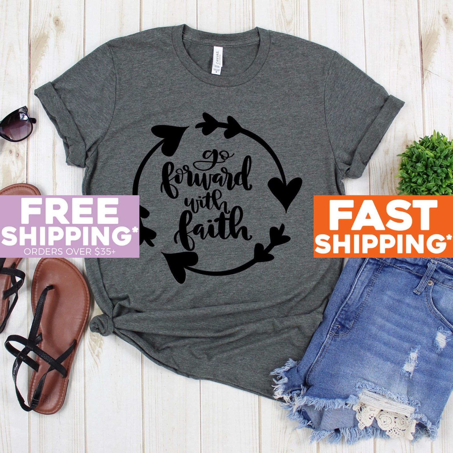 Christian Shirts Go Forward With Faith Tee Shirt Christian - Etsy