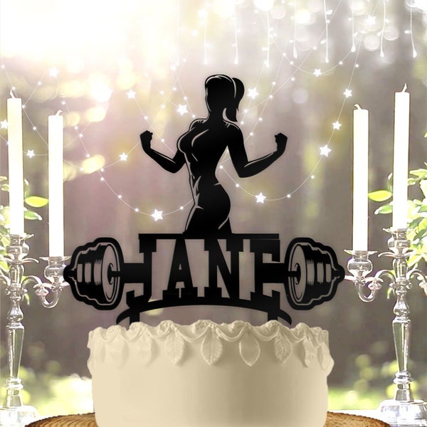 Female Body Builder Cake Topper - Etsy