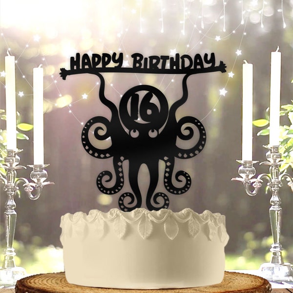 Octopus Cake Topper - Etsy