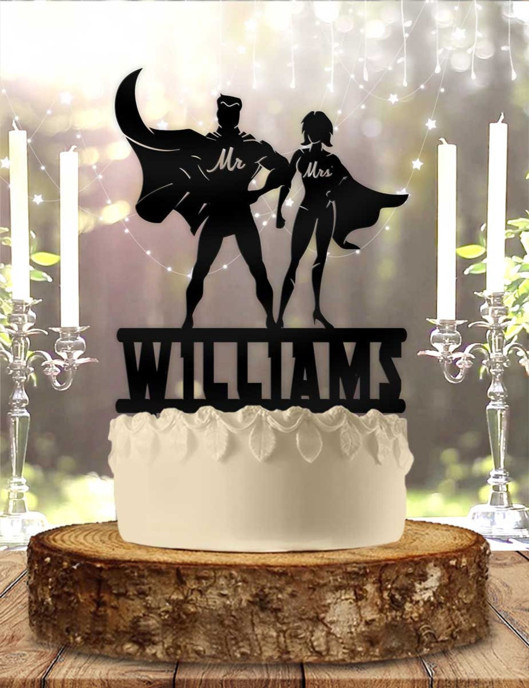 Super Bride and Groom Personalized Wedding Cake Topper - Etsy