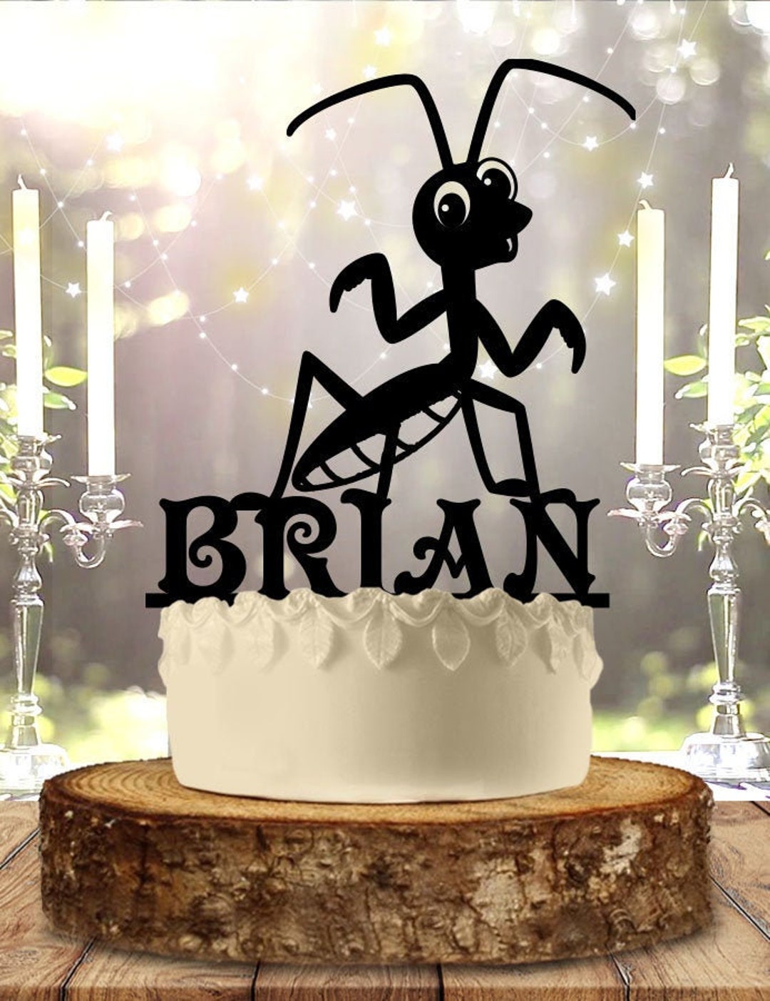 Personalized Praying Mantis Birthday Cake Topper - Etsy