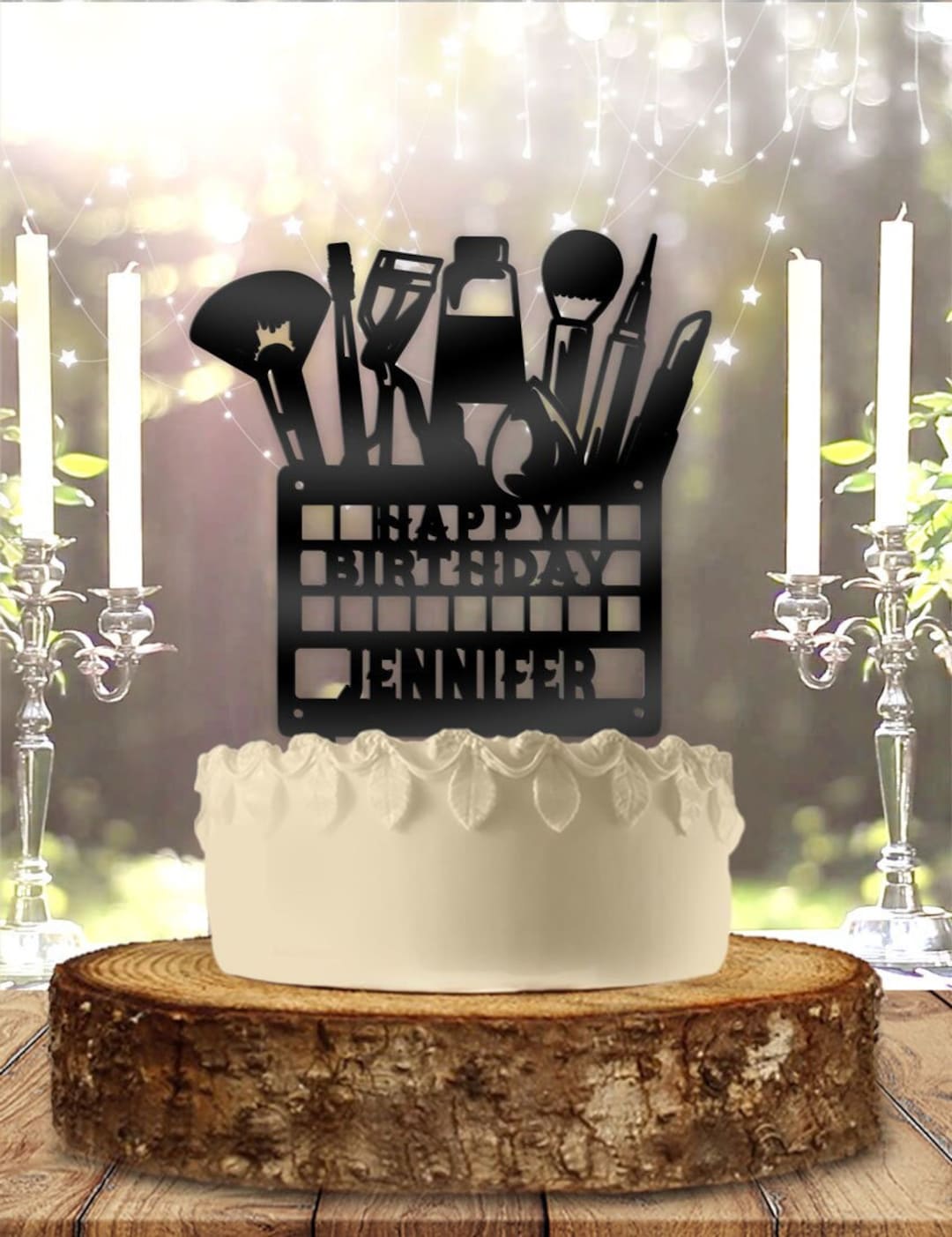 Beautician Make-up Kit With Name Personalized Birthday Cake Topper - Etsy