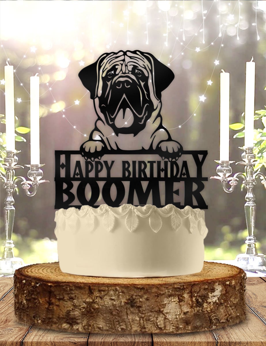 Mastiff Dog Pet Personalized Birthday Cake Topper - Etsy