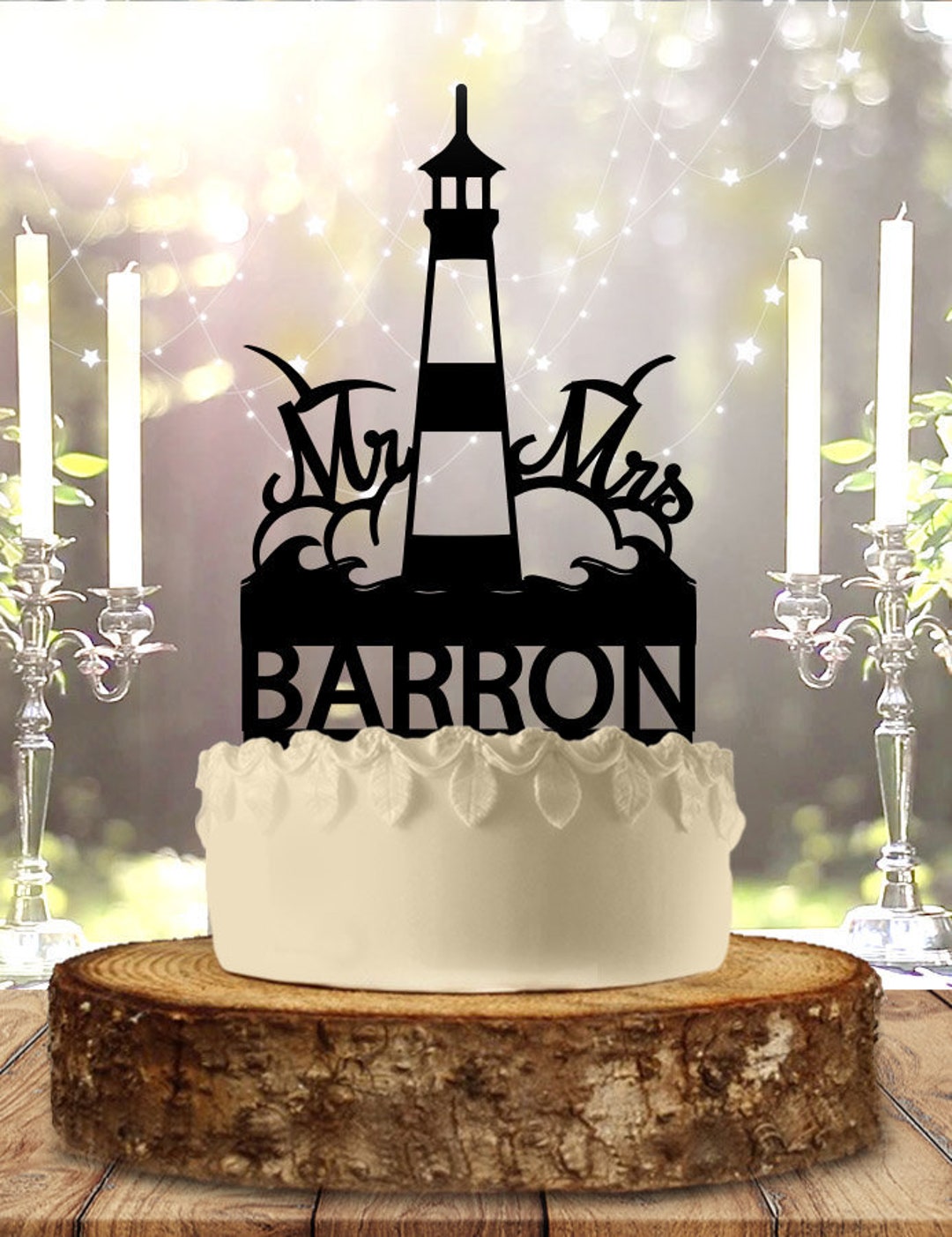 Lighthouse Personalized Wedding Cake Topper - Etsy