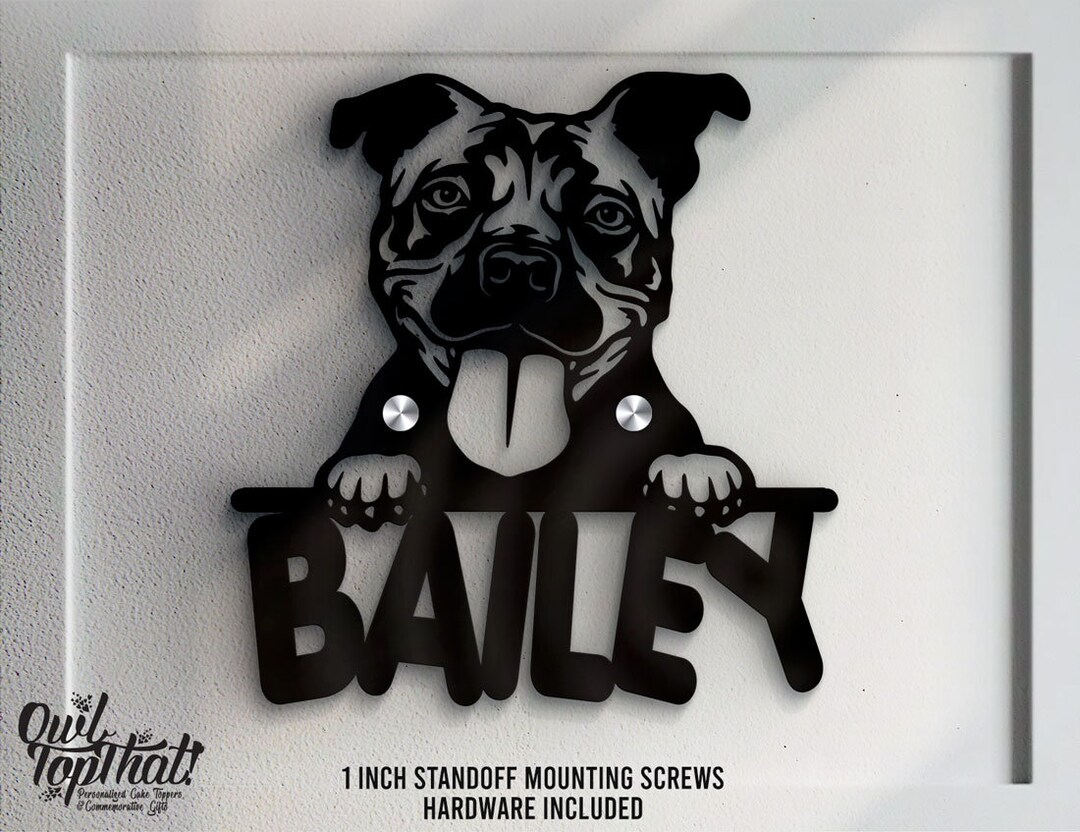 Pitbull Pet Dog Personalized Room Door Sign Custom Name Sign Decor ...