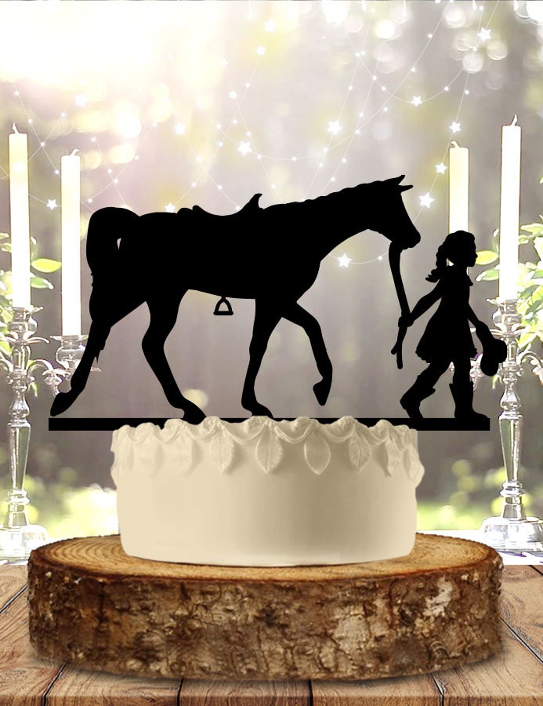 Horse and Girl With Saddle Cake Topper - Etsy