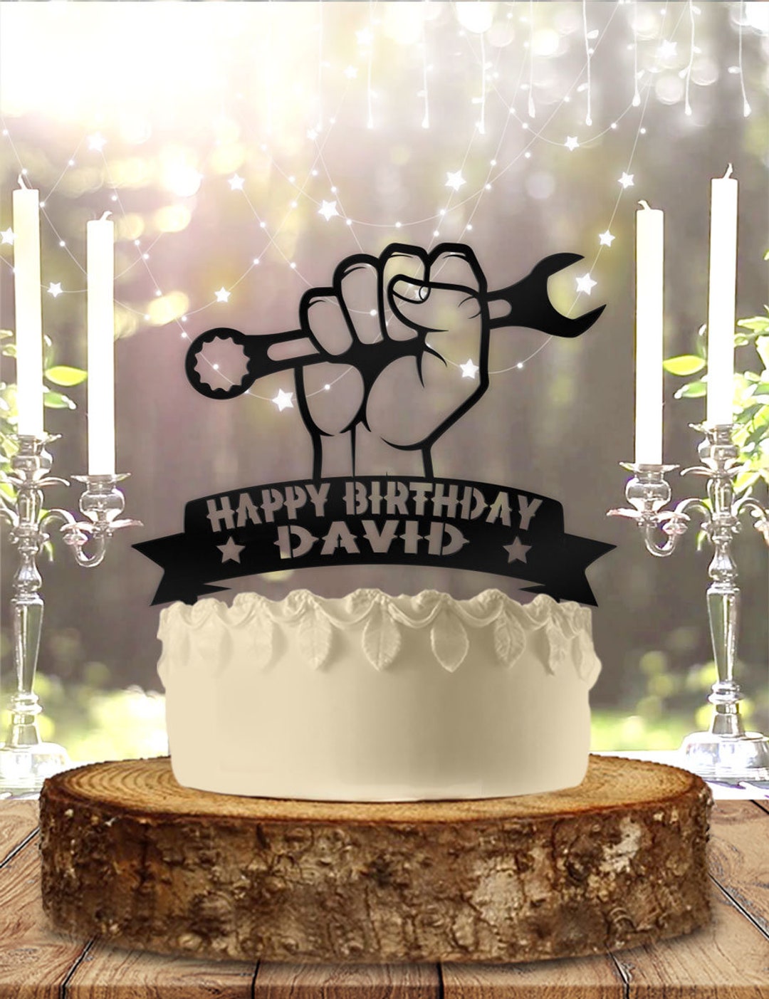 Ratchet Wrench Mechanic With Name Personalized Birthday Cake Topper - Etsy