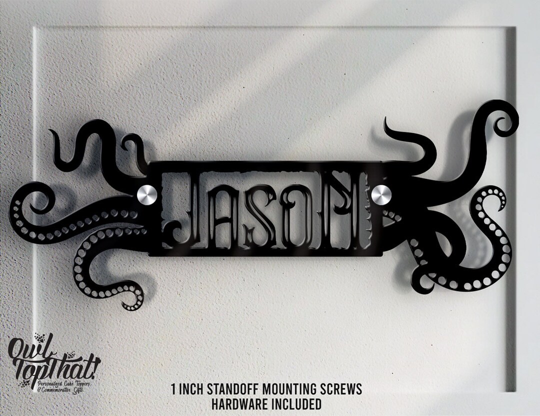 The Kraken Octopus Kids Name Door Sign Custom Name Acrylic Signage Name ...