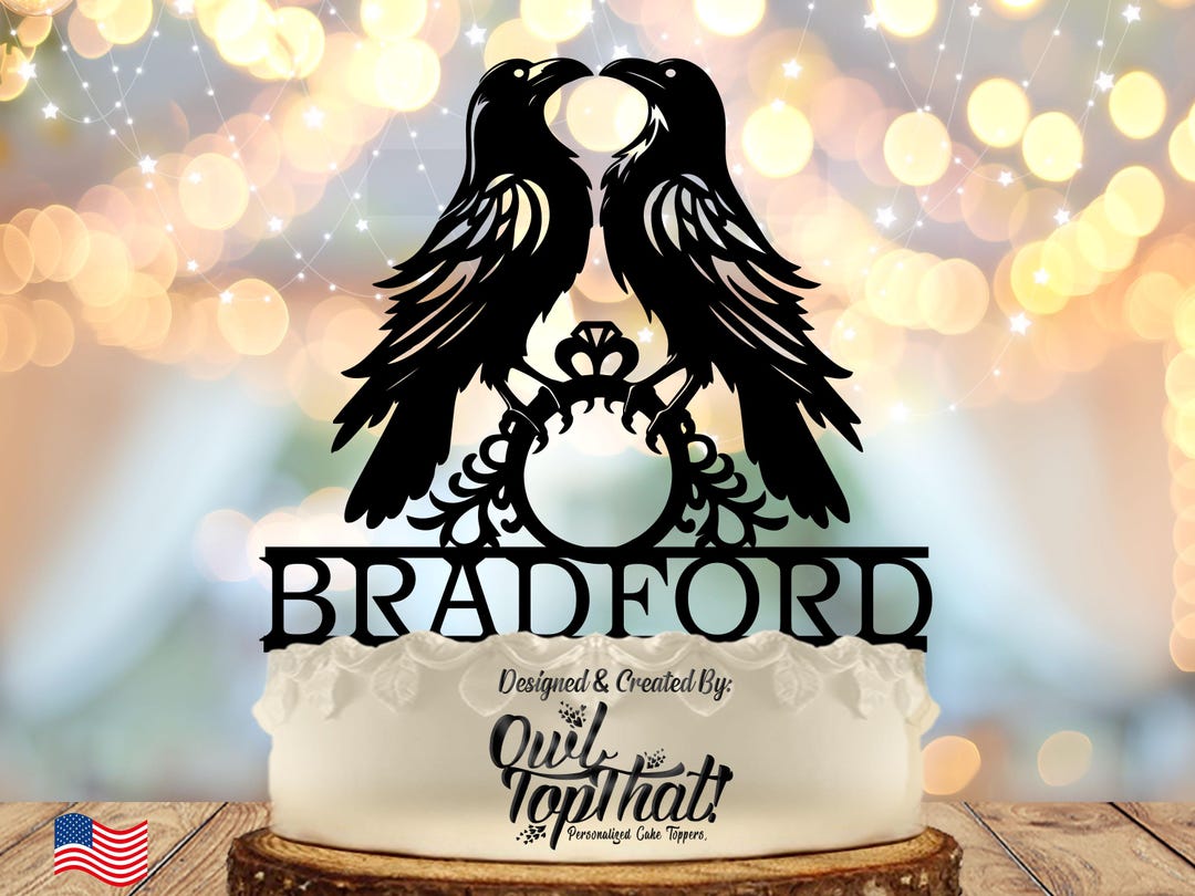 Ravens Personalized Gothic Style Wedding Cake Topper Personalized - Etsy