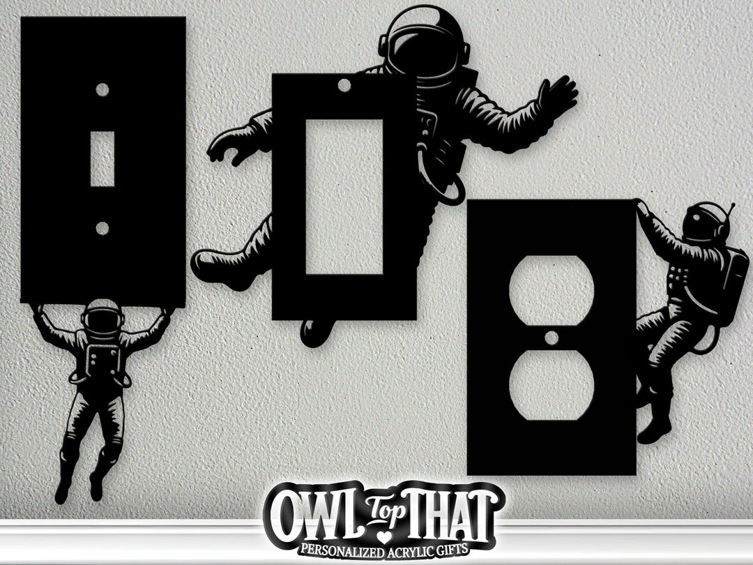 Astronaut Light Switch Cover Set, Kids Room Decor, Space Theme, Acrylic ...