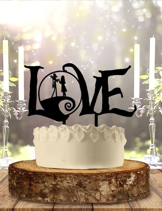 Skellington Love Wedding Cake Topper | Etsy
