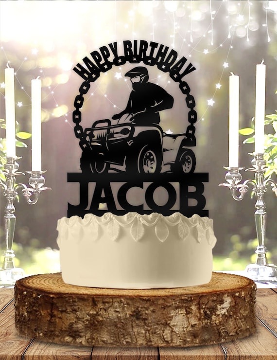Male ATV With Name Personalized Birthday Cake Topper - Etsy
