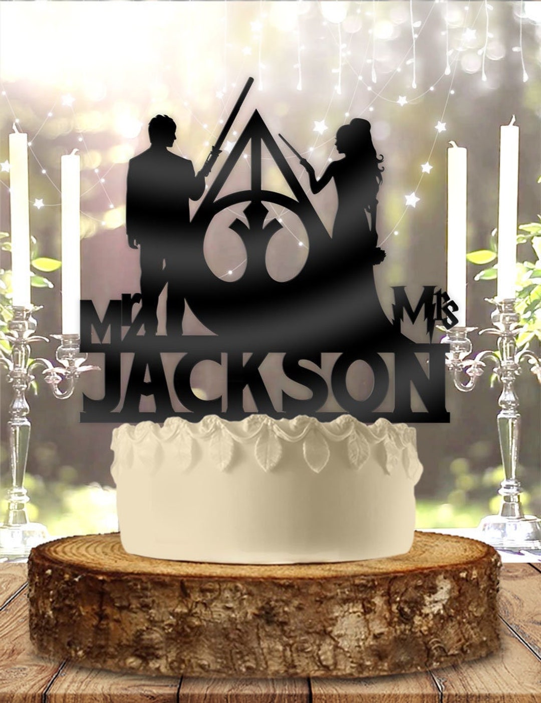 Jedi and Mage With Name Mr Mrs Wedding Cake Topper - Etsy