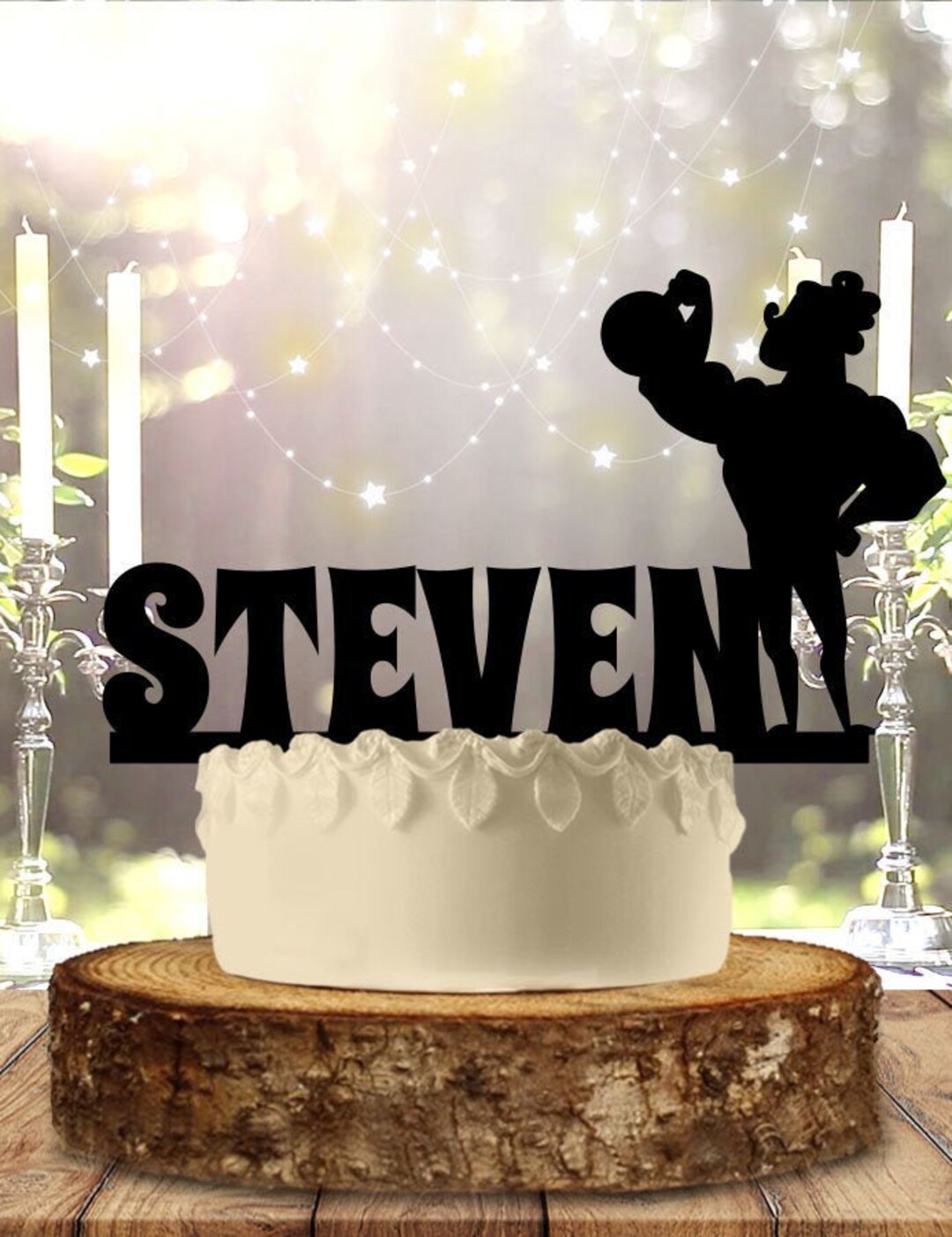 Strong Man With Name Birthday Cake Topper - Etsy