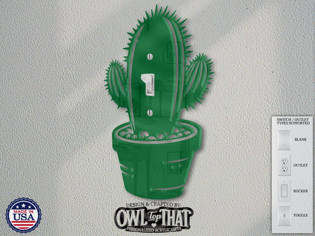Cactus Wall Switch Plate: Acrylic Nature Theme Cover - Etsy