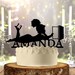 Girl Reading Books With Name Birthday Cake Topper - Etsy