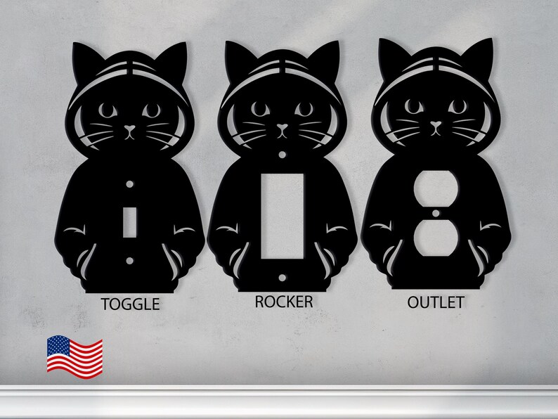 Cat Hoodie Acrylic Light Switch Plate Cover - Etsy