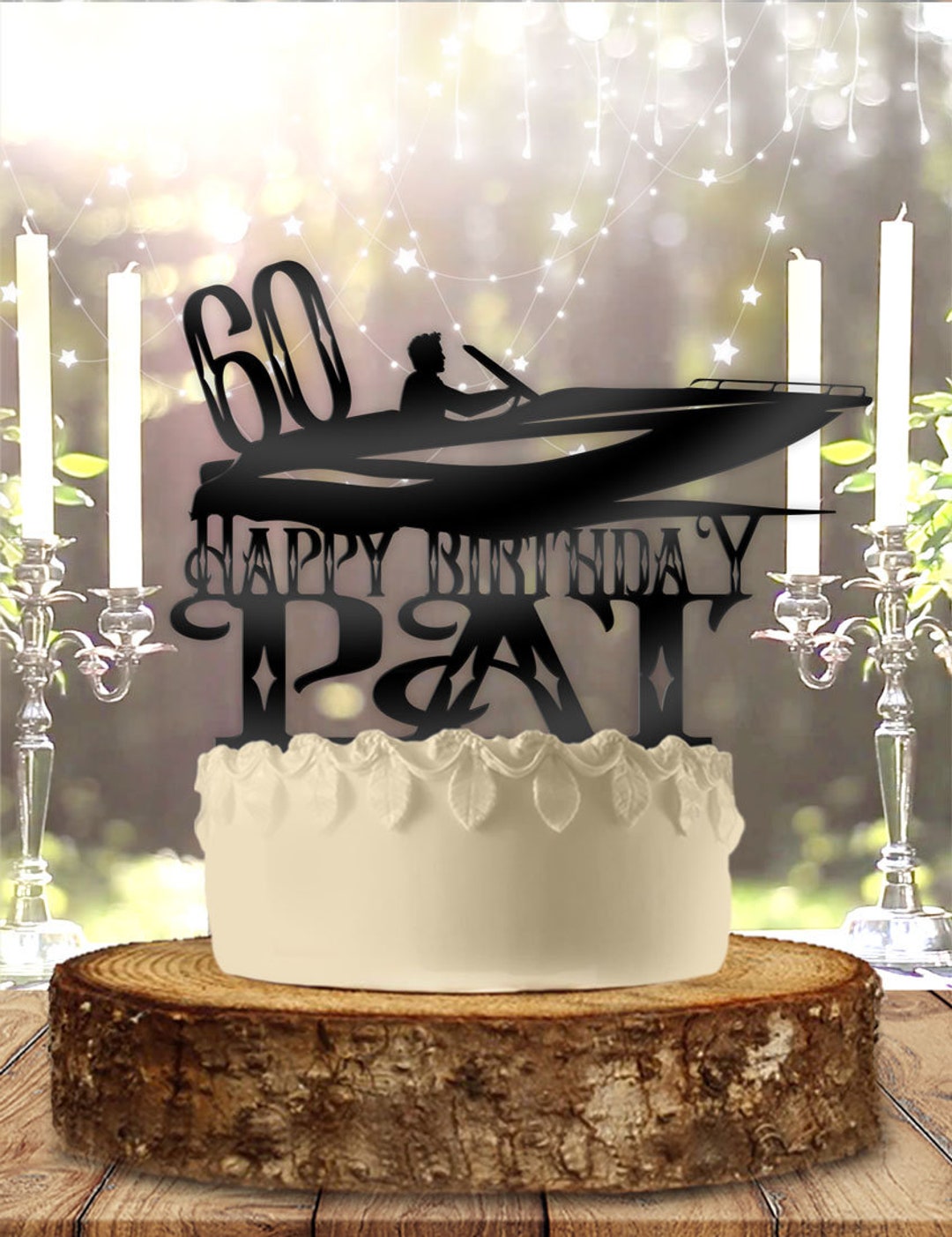 Speedboat Adventure With Name and Age Personalized Birthday Cake Topper ...