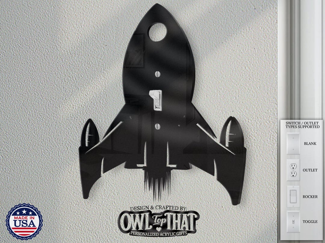 Rocket Ship Oversized Wall Switch Cover Plate for Standard Size Toggle ...