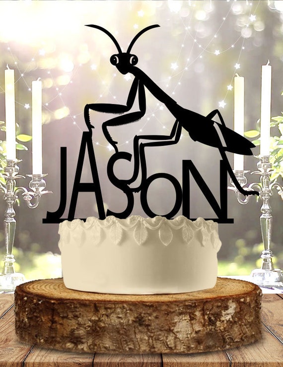 Praying Mantis With Name Birthday Cake Topper | Etsy