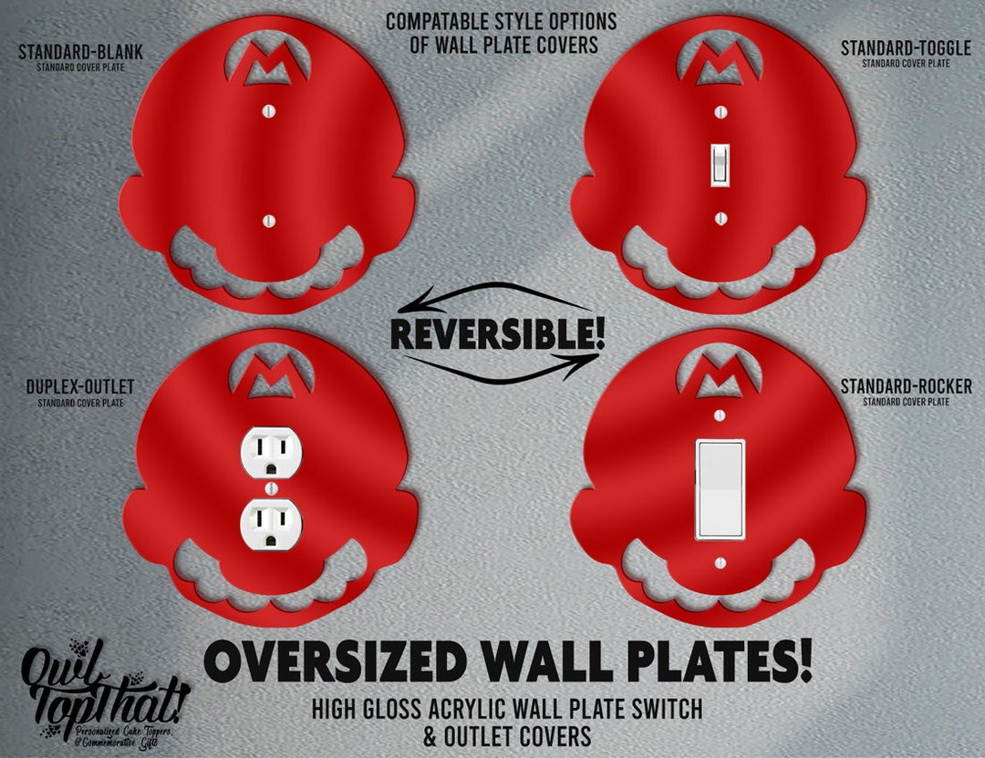 Retro Gamer Super Mario Oversized Wall Switch Cover Plate for Standard ...