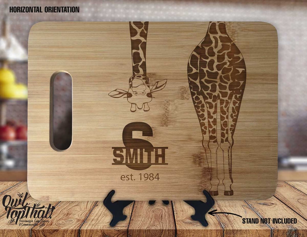 Giraffe Monogram Personalized Name & Date Kitchen Housewarming Wedding ...