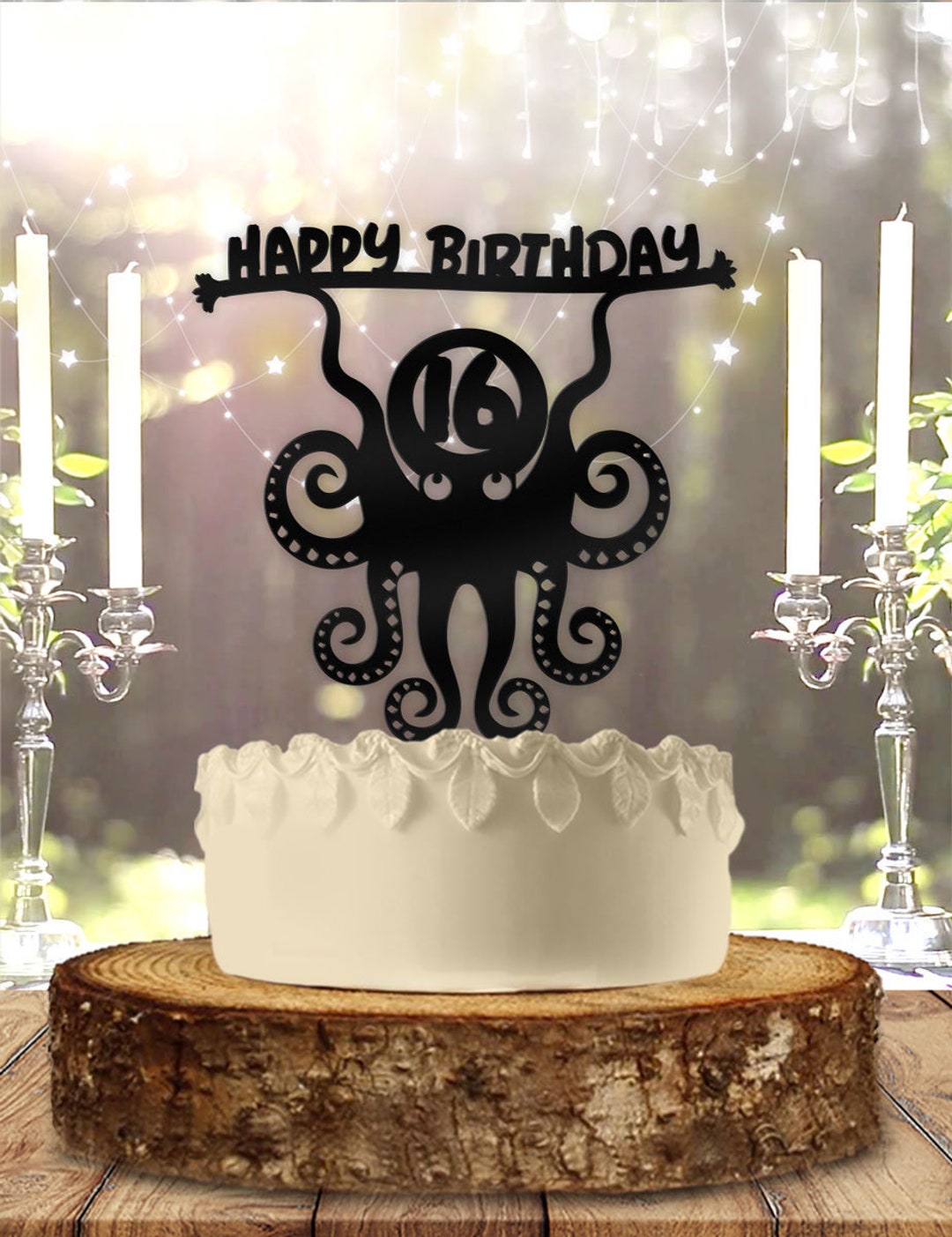 Personalized Octopus Birthday Cake Topper With Age - Etsy