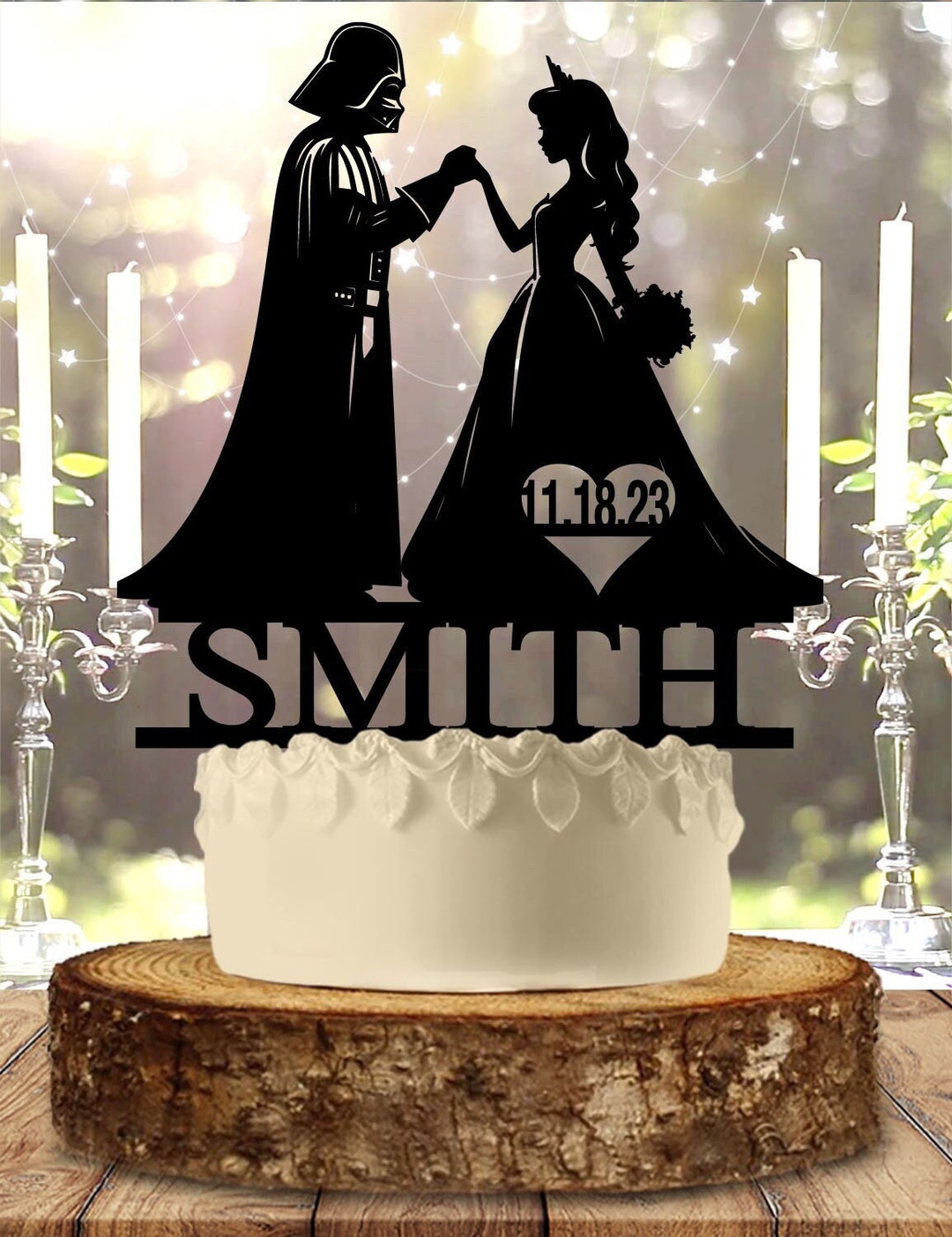 Princess and Sith Anniversary Personalized Wedding Cake Topper - Etsy