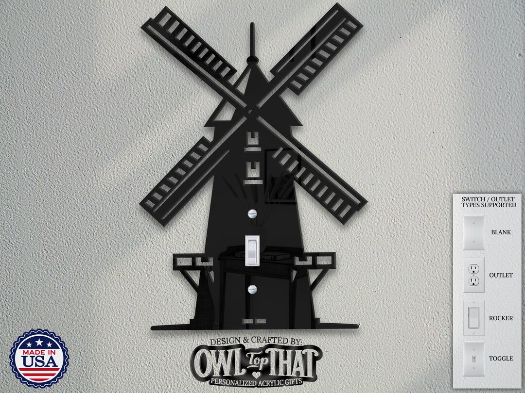 Windmill - Oversized Wall Switch Cover Plate - Country Theme - Standard ...