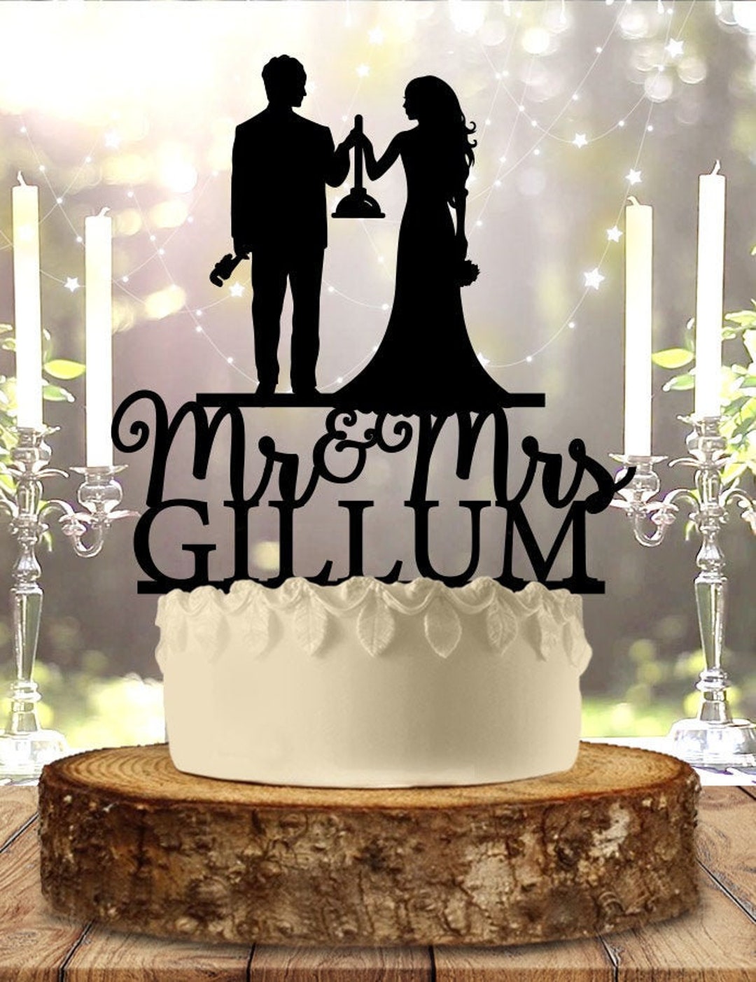 Plumber Couple Mr Mrs Name Personalized Custom Wedding Anniversary Cake ...