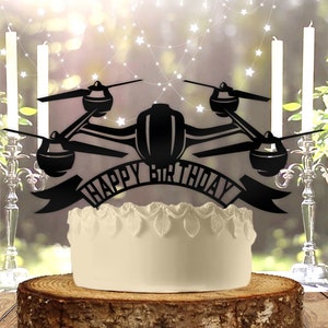 Drone Happy Birthday Drone Birthday Cake Topper - Etsy