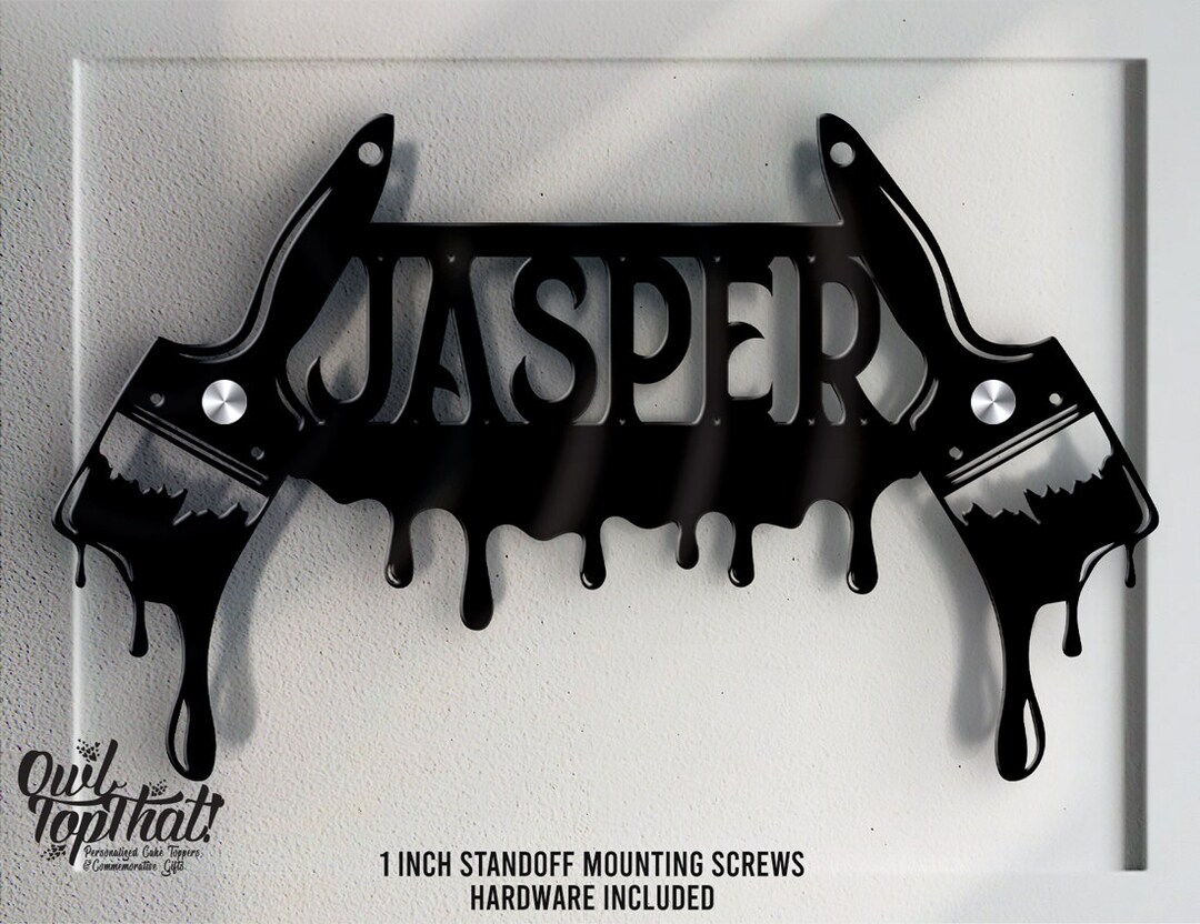 Paint Drip Name Door Sign Custom Name Acrylic Signage Painters Name ...