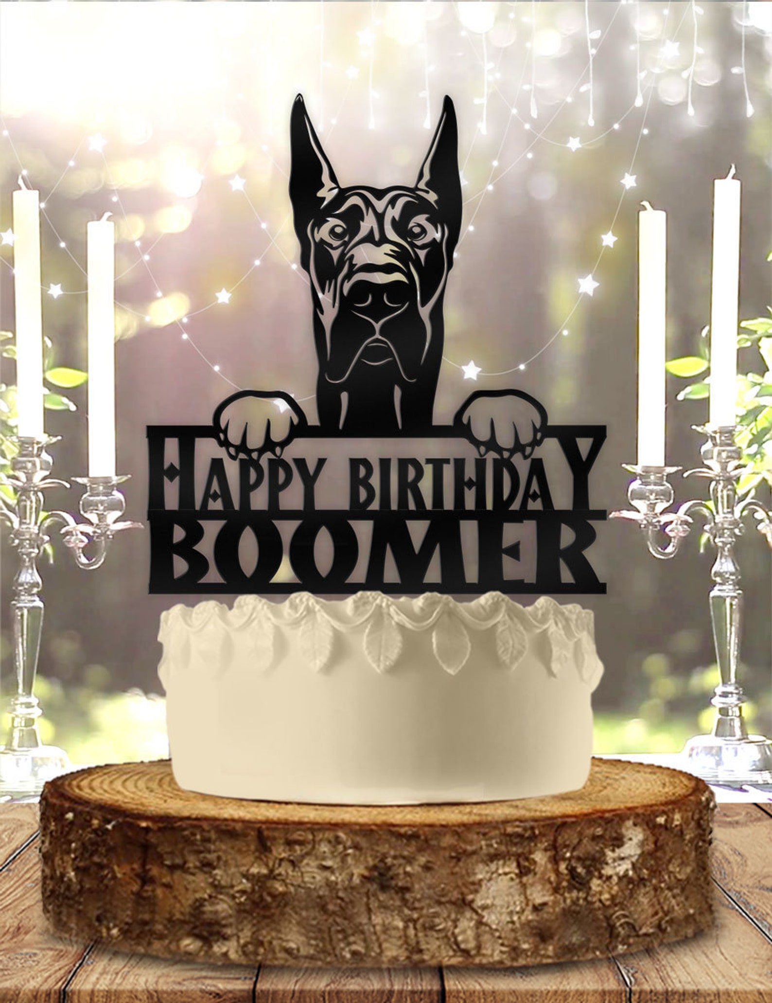 Great Dane Dog Pet Personalized Birthday Cake Topper - Etsy