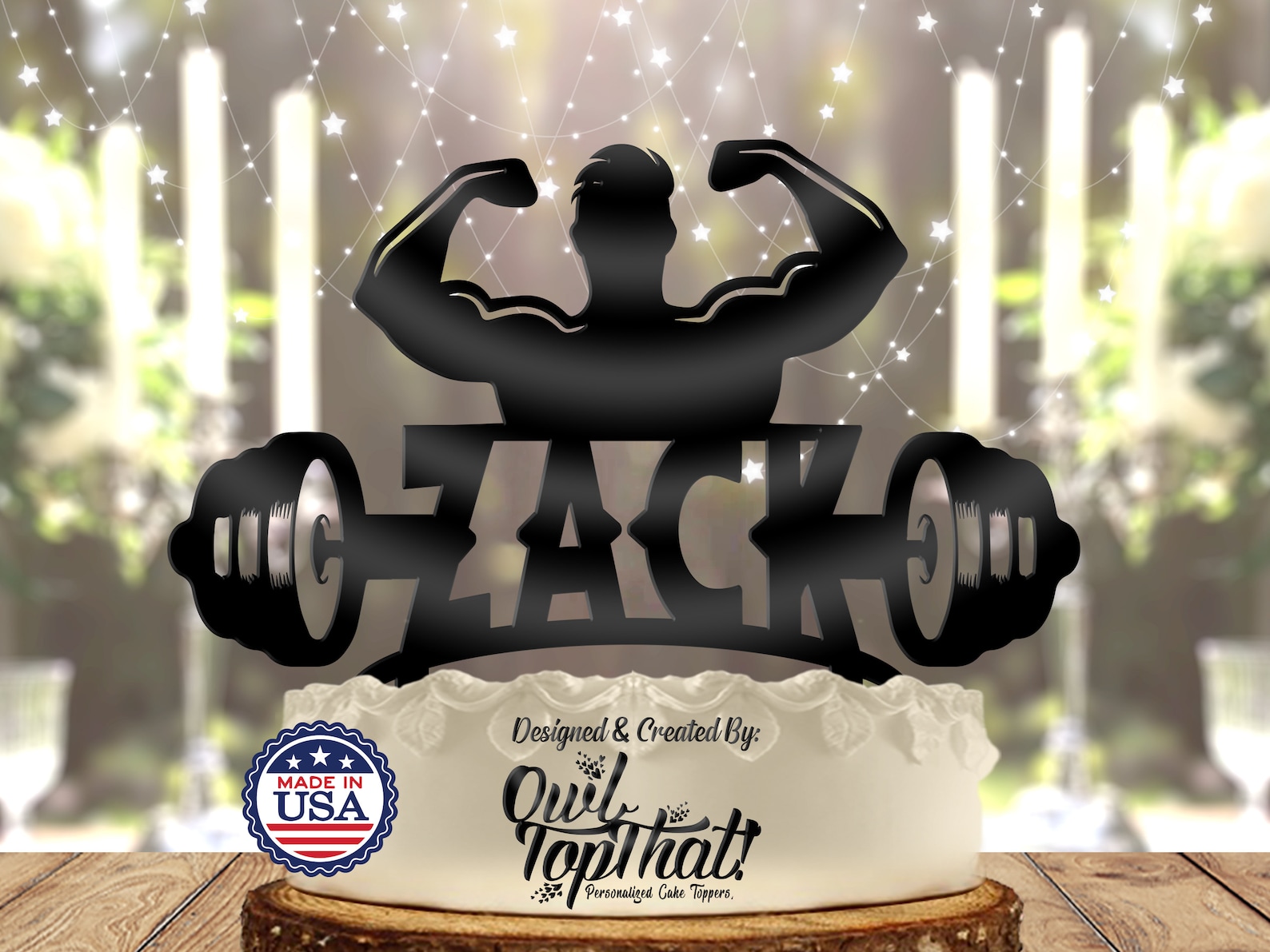 Strong Man Weightlifter Bodybuilder Name Personalized Birthday Cake ...