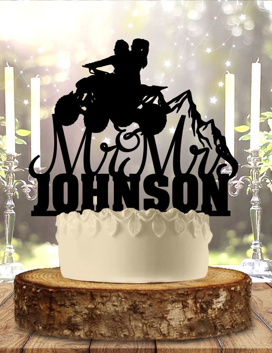 ATV Adventure Wedding Cake Topper: Personalized Mr & Mrs, Travel Theme ...
