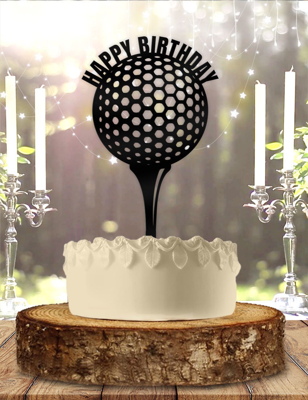 Golfing Golf Ball Birthday Cake Topper - Etsy