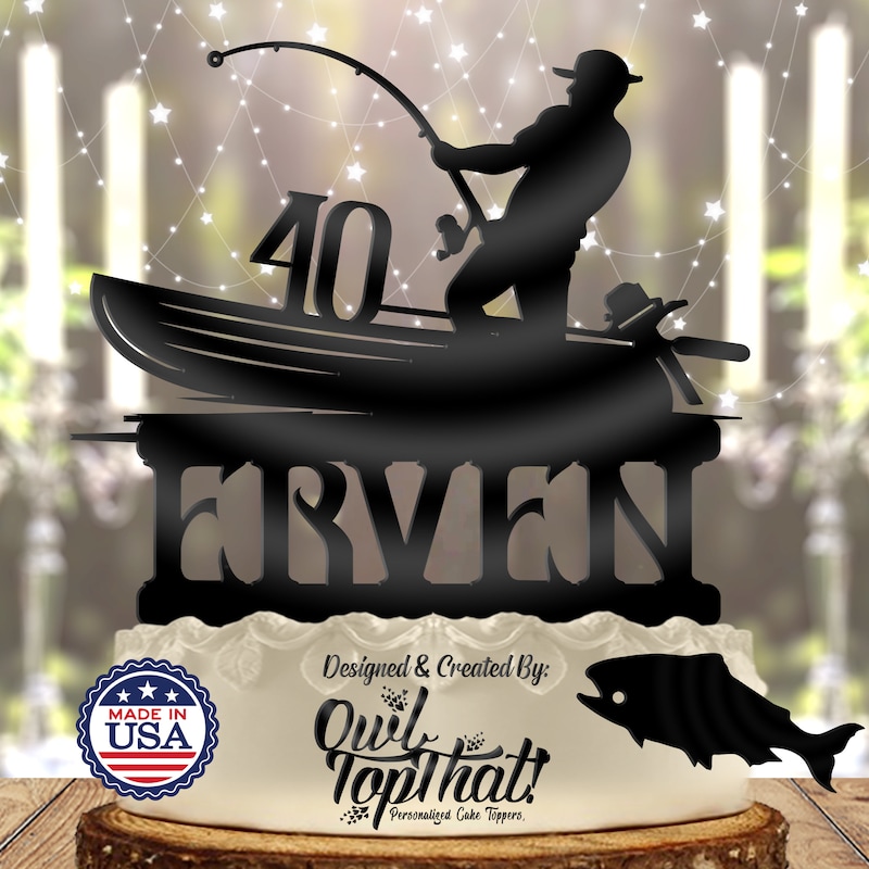 Fishing Cake Topper - Etsy