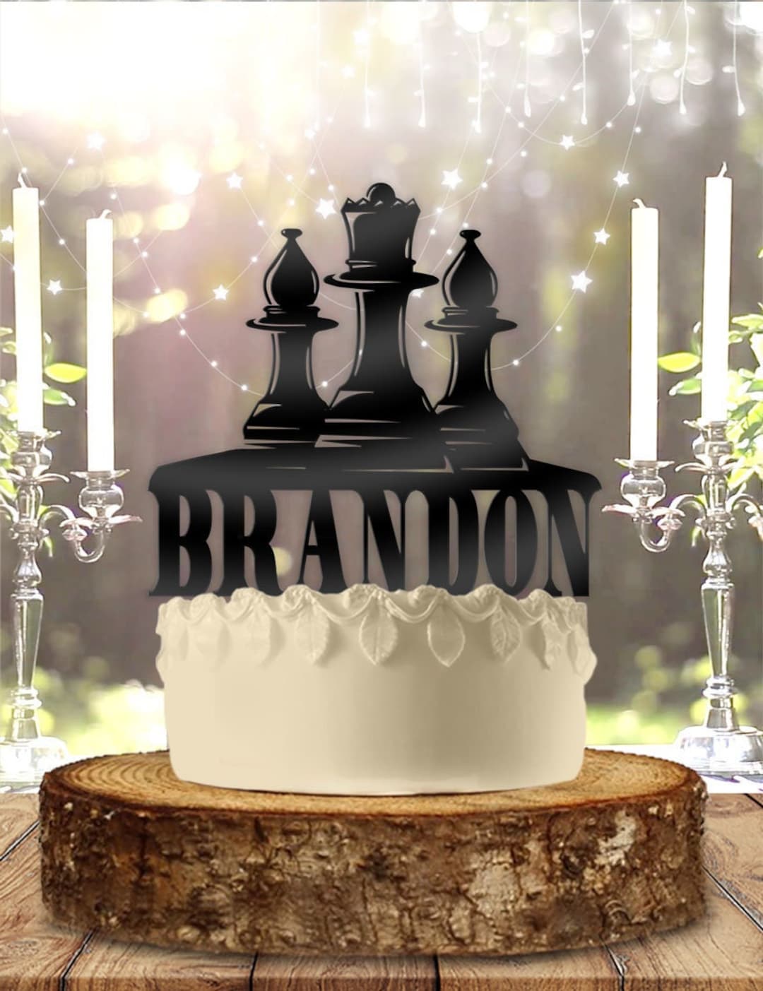 Chess Player With Name Birthday Cake Topper - Etsy