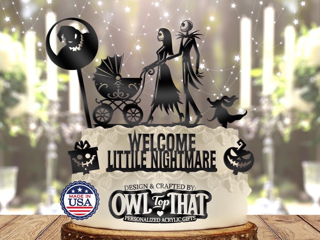 Jack and Sally Welcome Little Nightmare 6 Piece Cake Topper Decoration ...