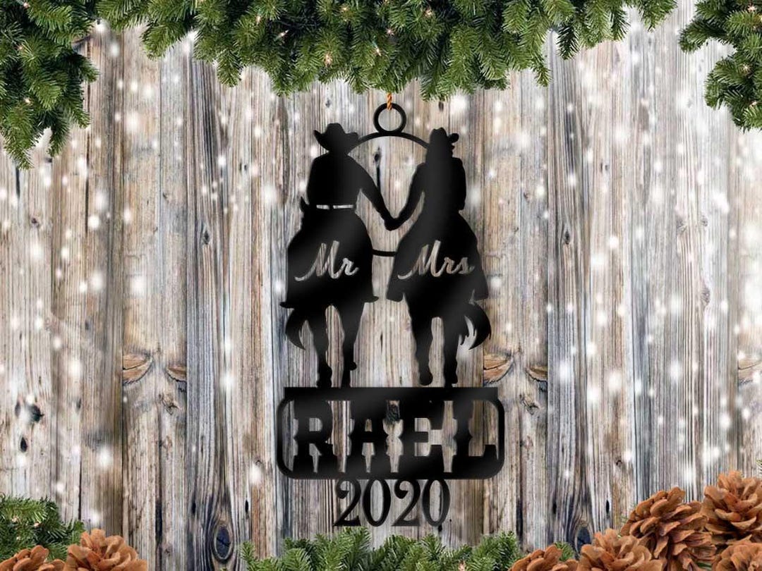 Country Western Horse Cowboy Cowgirl Name Tag Ornament Personalized ...