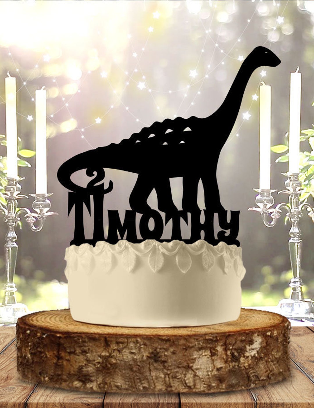 Brontosaurus With Name Birthday Cake Topper - Etsy