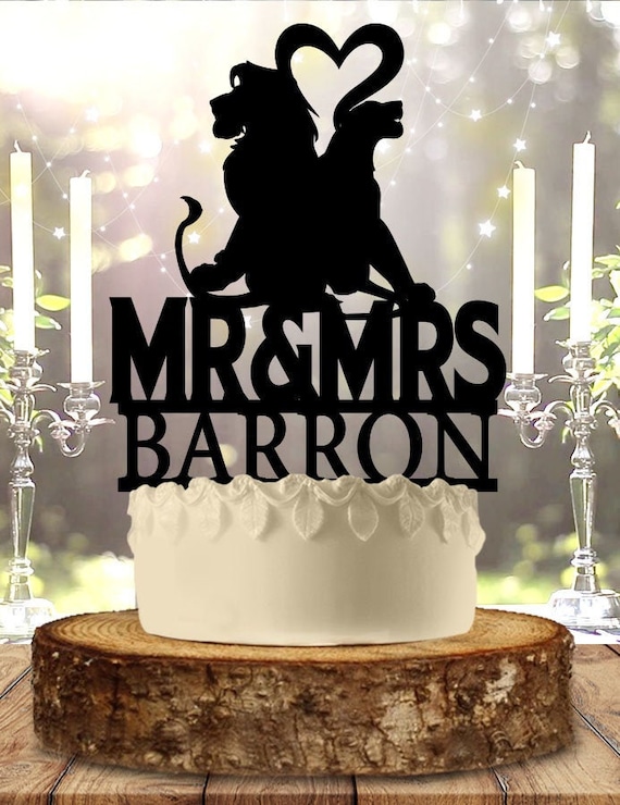 Simba and Nala Personalized Wedding Cake Topper - Etsy