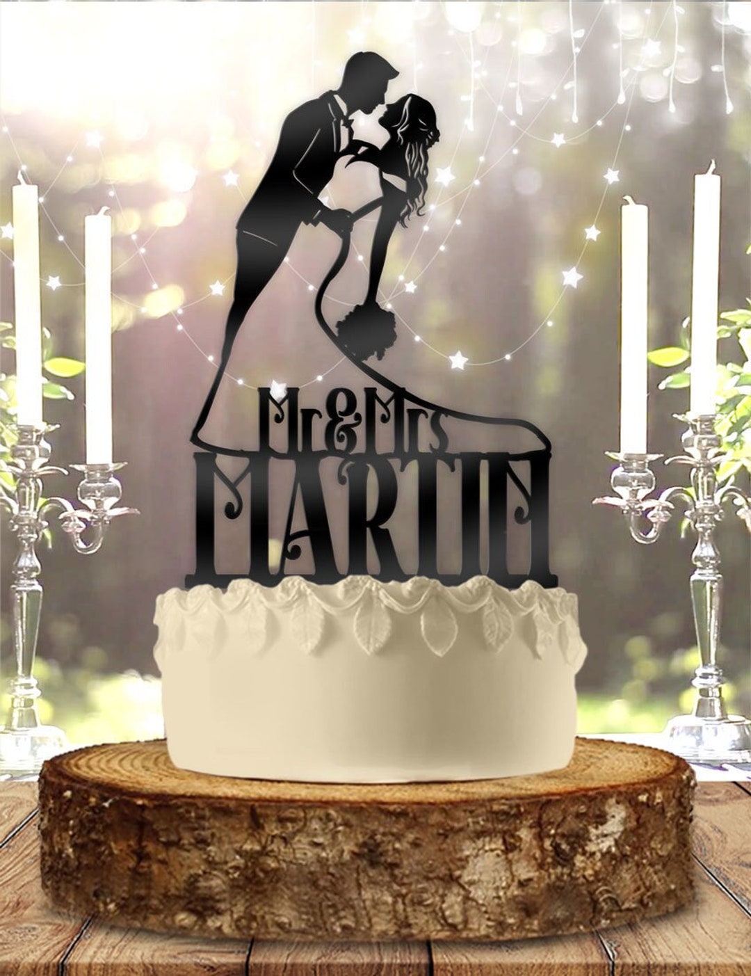 Personalized Wedding Cake Topper Silhouette: Custom Anniversary Decor ...