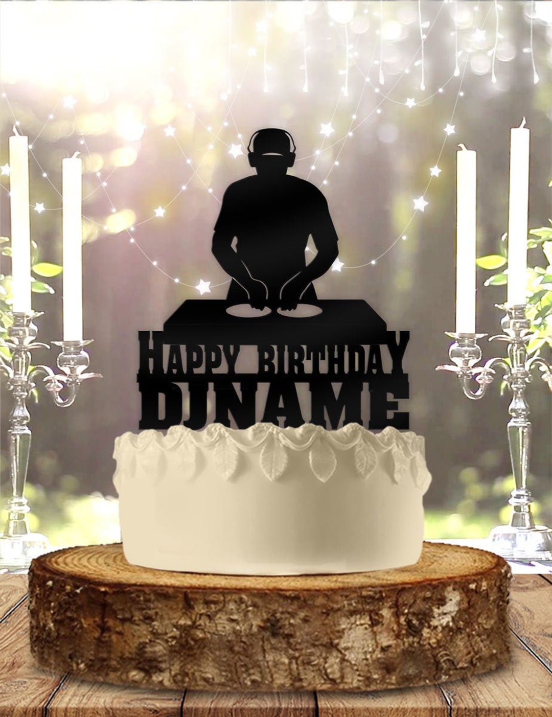 DJ Disk Jockey Turntable Personalized Birthday Cake Topper - Etsy